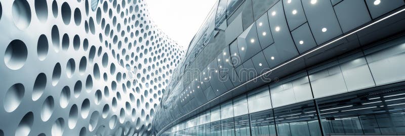 Abstract Architectural Detail, Modern Building Facade with Geometric ...