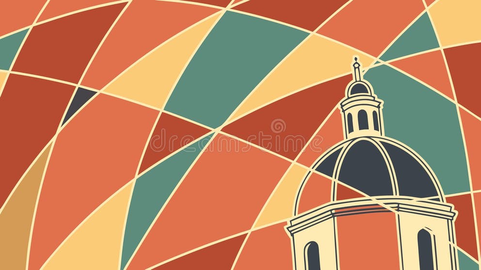 Abstract Architectural Dome with Geometric Patterns Art Vector Design ...
