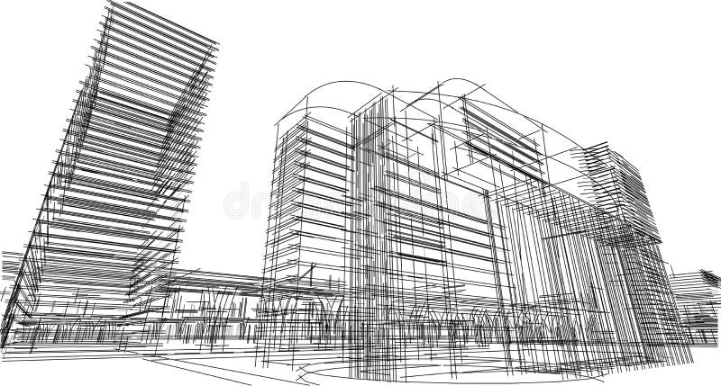 3d Cityscape Line Drawing Stock Illustrations – 3,154 3d Cityscape Line ...