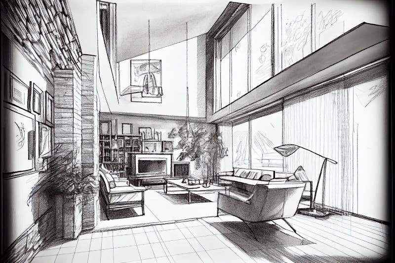 Abstract Architectural Drawings Stock Illustration - Illustration of ...