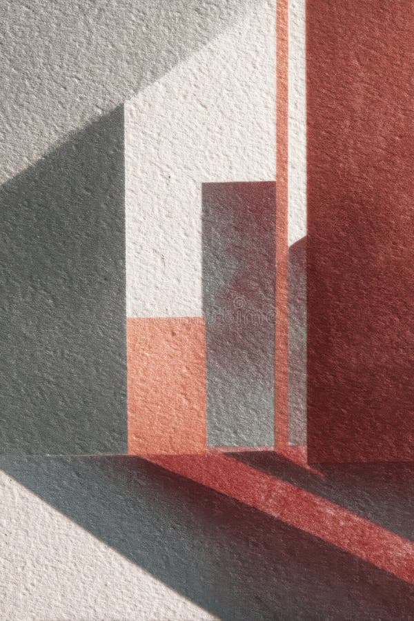 Abstract Architectural Forms in Shades of Red and Grey Stock ...