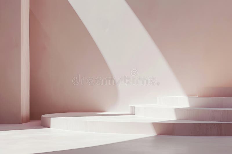Abstract Architectural Forms with Soft Pink Tones and Shadow Play ...