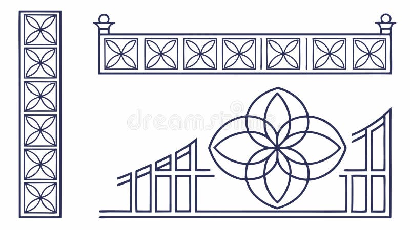 Abstract Architectural Geometric Border Design, Vector Design ...