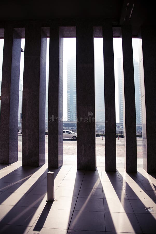 Abstract Architectural Image of a Row of Columns on a Light Background ...