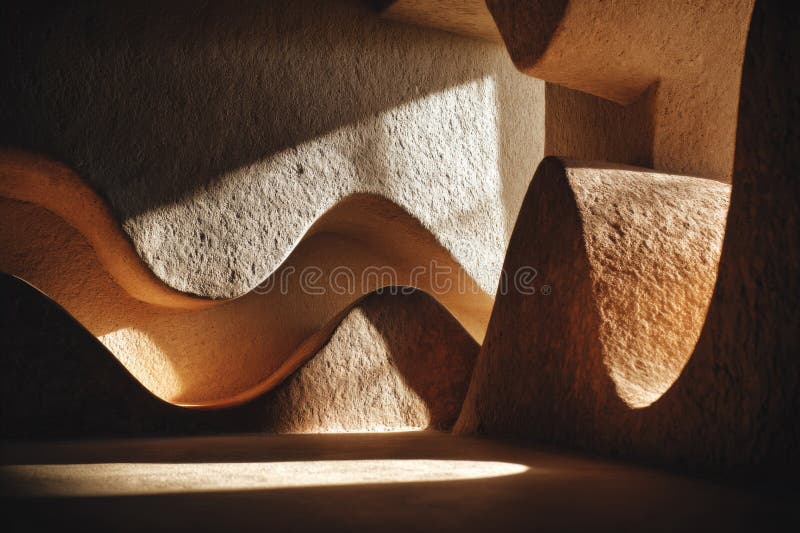 Abstract Architectural Interior with Beige Walls and Light Stock ...