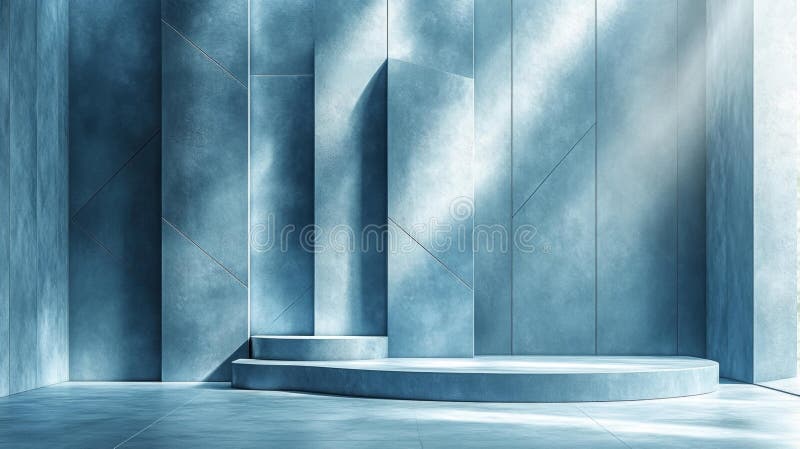 Abstract Architectural Interior with Dynamic Angles Stock Illustration ...