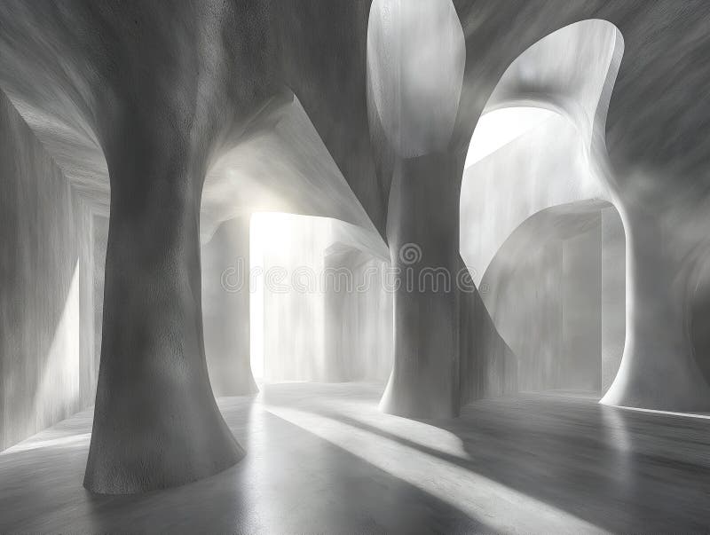 Abstract Architectural Interior White Curves Smooth Surfaces Soft ...