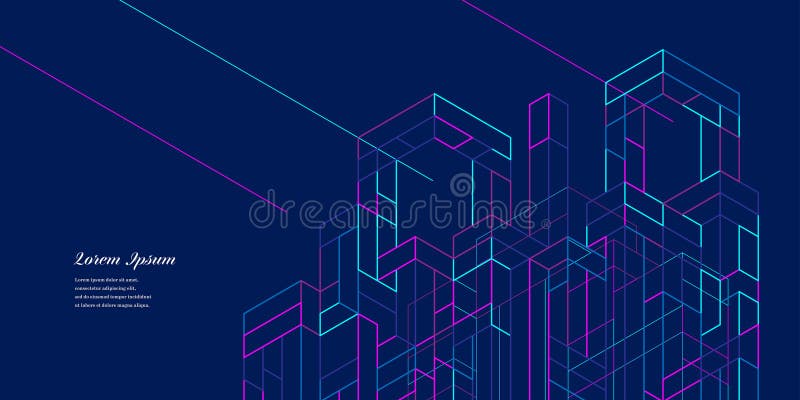 Abstract Architectural Lines. Geometric Buildings Background ...