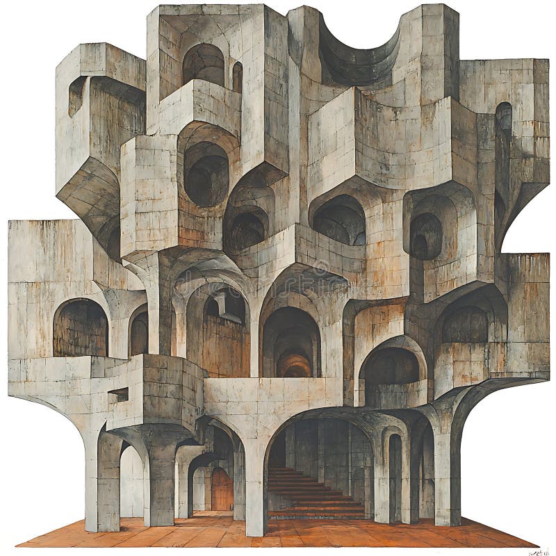 Abstract Architectural Masterpiece a Surreal Stone Structure Stock ...