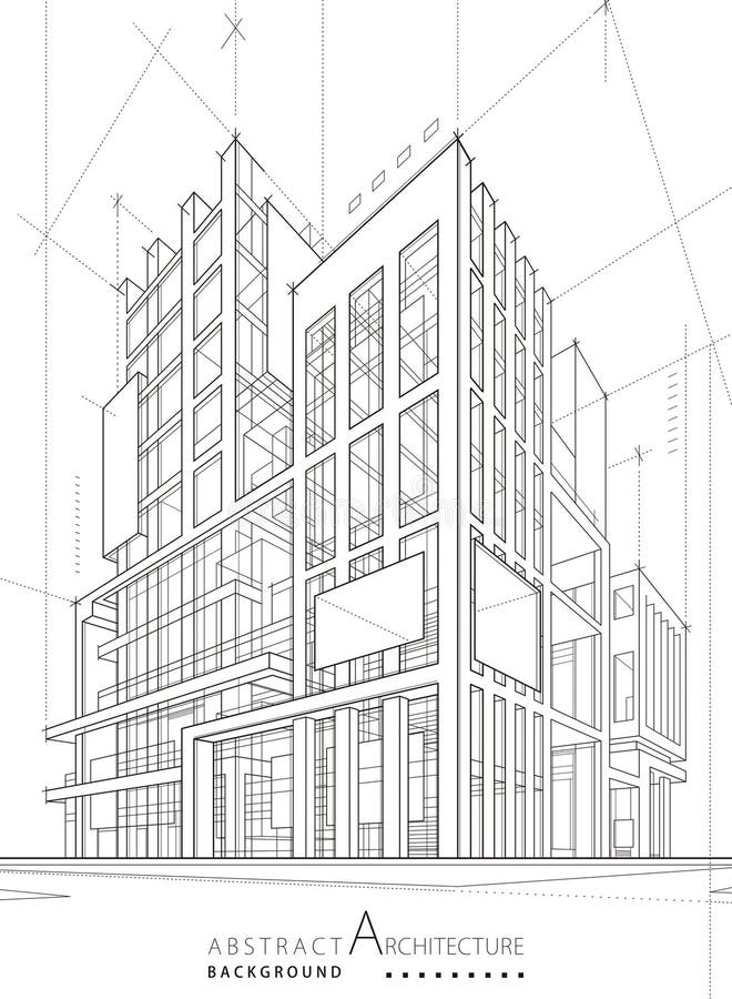 Abstract Architectural Modern Urban Line Drawing. Stock Vector ...