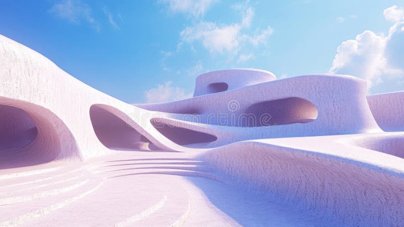 Abstract Architectural Render of a White Organic Structure Stock ...