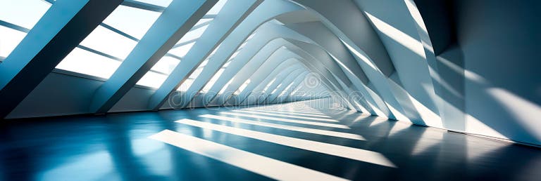 Abstract Architectural Shadows Cast by Futuristic Skylights, Creating a ...