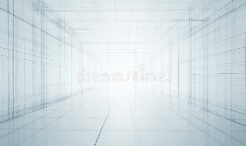 Abstract Architectural Space, Empty Room, Linear Perspective, Light Background, Modern Design ...