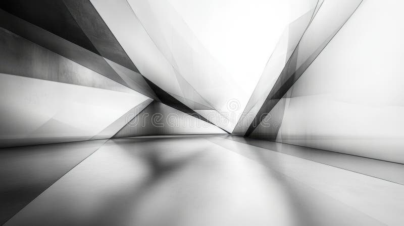 Abstract Architectural Space with Geometric Patterns and Sharp Angles ...