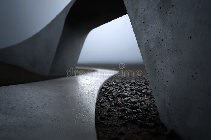 Abstract Architectural Structure with Smooth Curves Stock Illustration ...