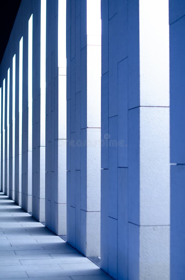 Abstract Architectural Wall with Columns in Modern Style with Shadow ...