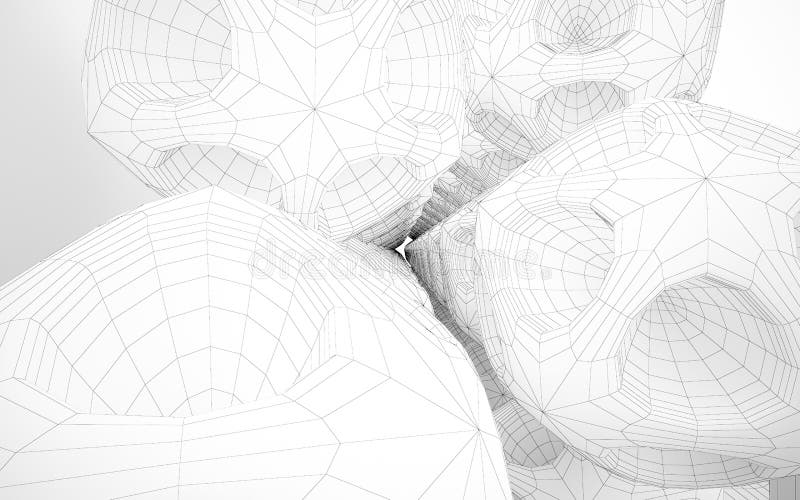 Abstract Architectural White Interior of a Minimalist House with Large ...