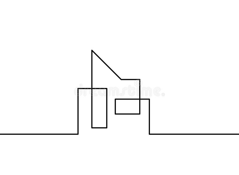 Abstract Architecture As Continuous Lines Drawing Stock Vector ...