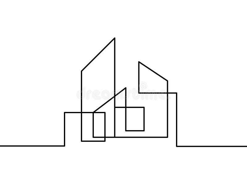 Continuous Line Drawing Buildings Icon Stock Illustrations – 165 ...