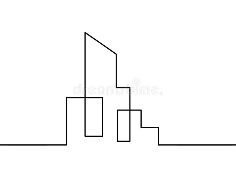Abstract Architecture As Continuous Lines Drawing Stock Vector ...