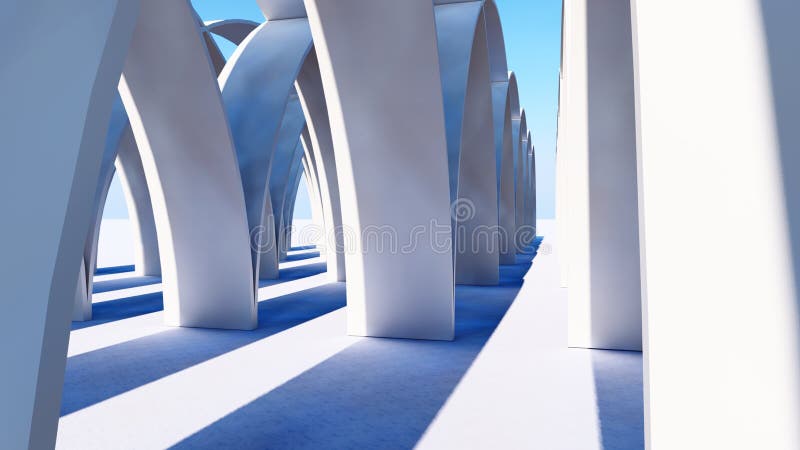 Abstract Architecture Background Arched Interior 3d Render Stock ...