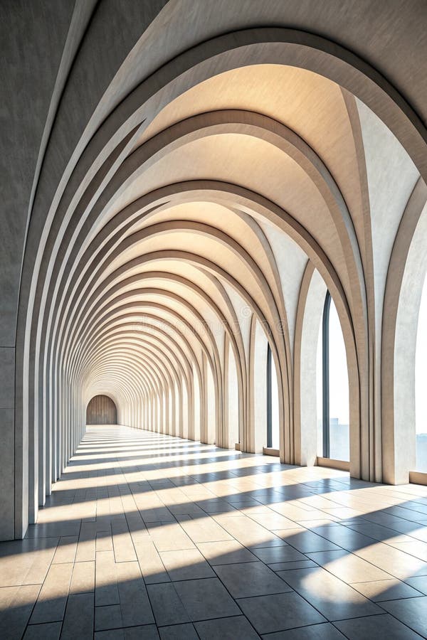 Abstract Architecture Background Arched Interior Stock Image - Image of ...