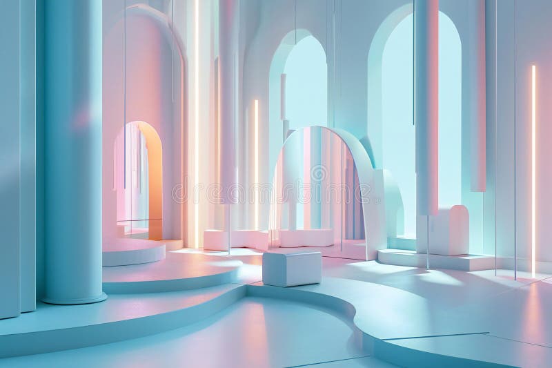 Abstract Architecture Background, Empty Open Space Interior Stock ...