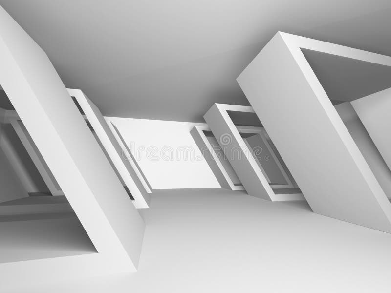 Abstract Architecture Background. Empty White Futuristic Room Stock ...