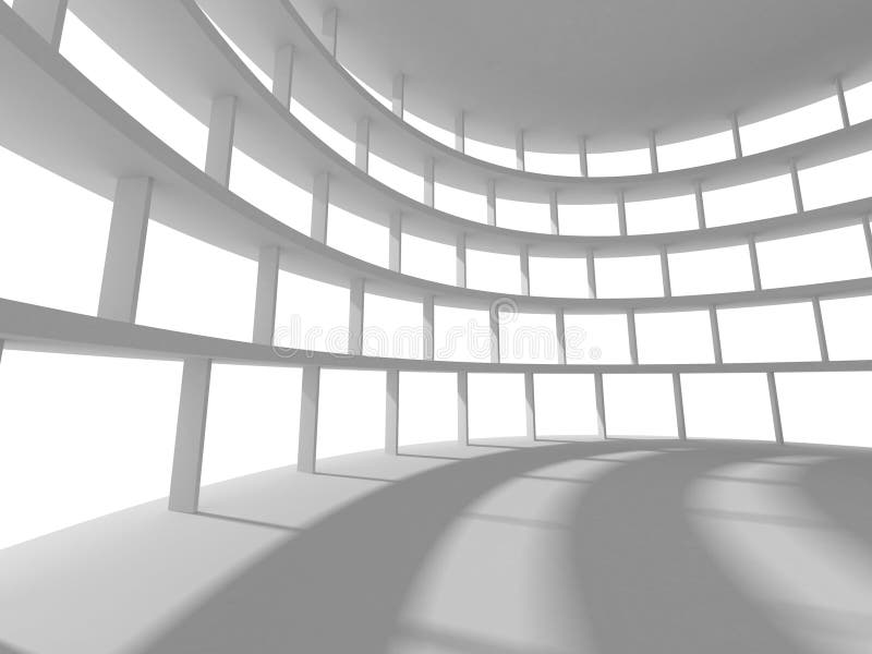 Abstract Architecture Background. Empty White Futuristic Room Stock ...