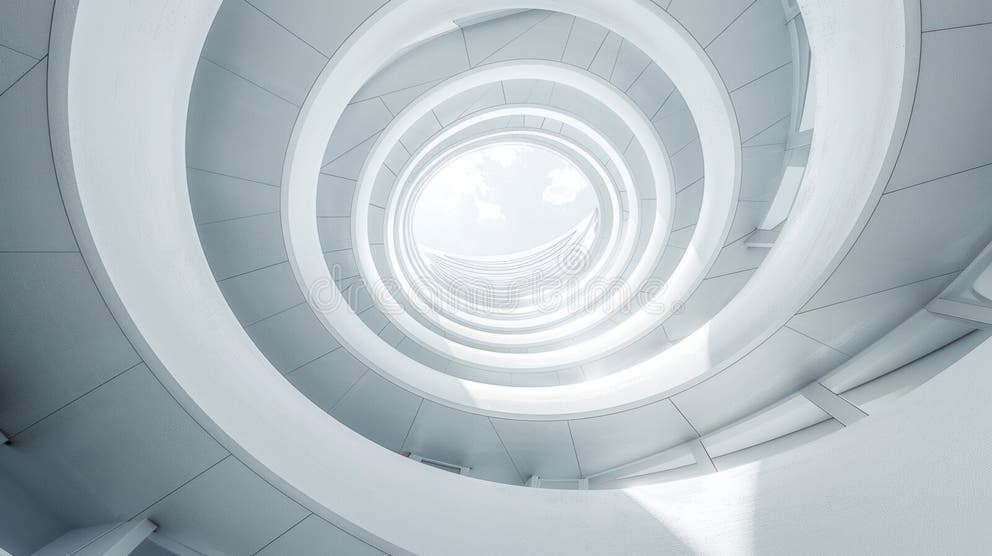 Abstract Architecture Background Featuring a White Circular Building ...