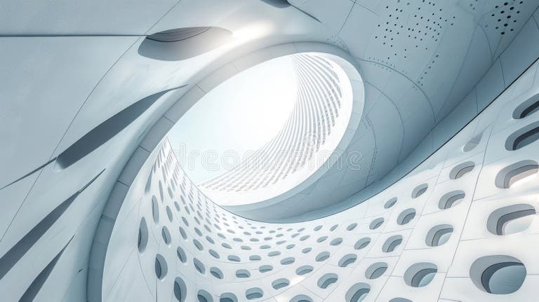 Abstract Architecture Background Featuring a White Circular Building ...