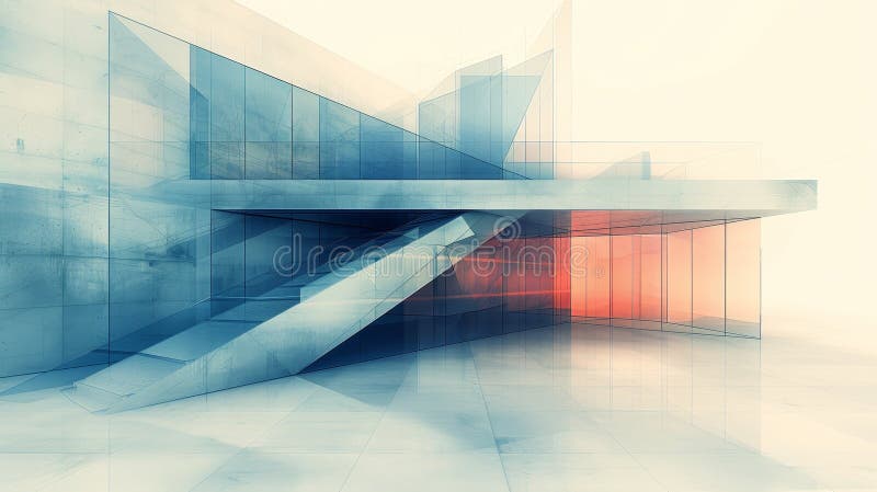 An Abstract Architecture Background with Geometric Pattern and a Modern ...