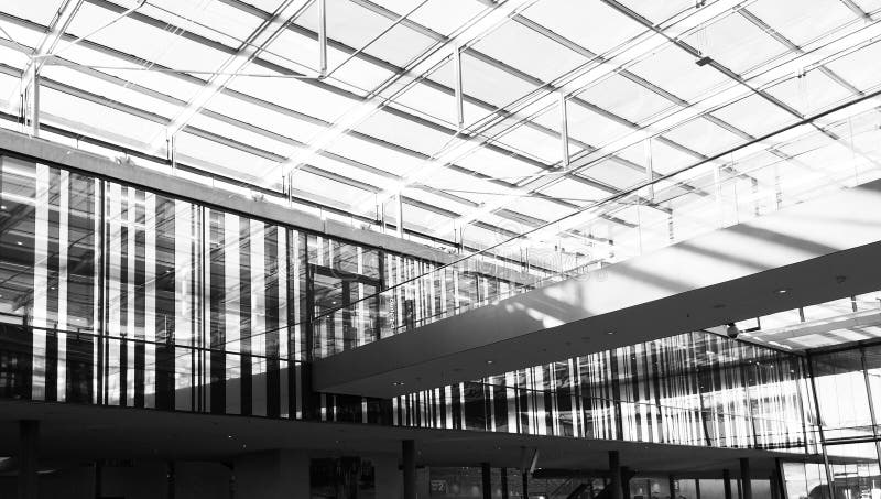 Shadow at Structure of the Modern Concrete Building. Stock Image ...