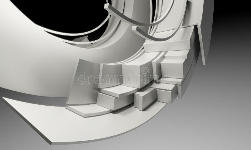 Abstract Architecture Background. White Circular Abstract Objects Stock ...