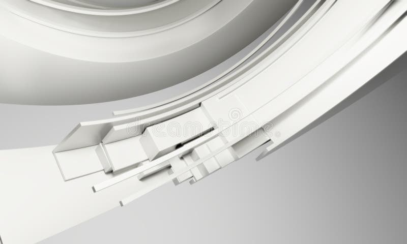 Abstract Architecture Background. White Circular Abstract Objects Stock ...