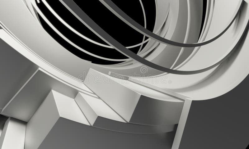 Abstract Architecture Background. White Circular Abstract Objects Stock ...