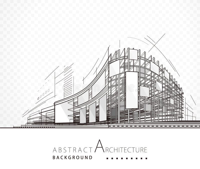 Abstract Architecture Building Stock Vector Illustration Of Drawing