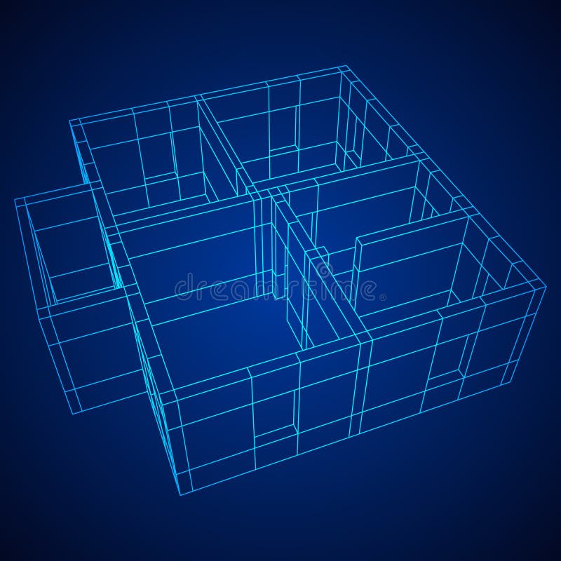 Wireframe Architecture Building. Stock Vector - Illustration of design ...