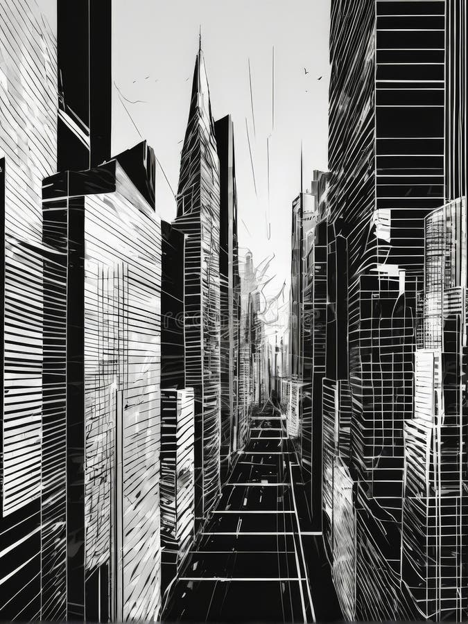 Abstract Architecture in the City with High - Rise Buildings Stock ...