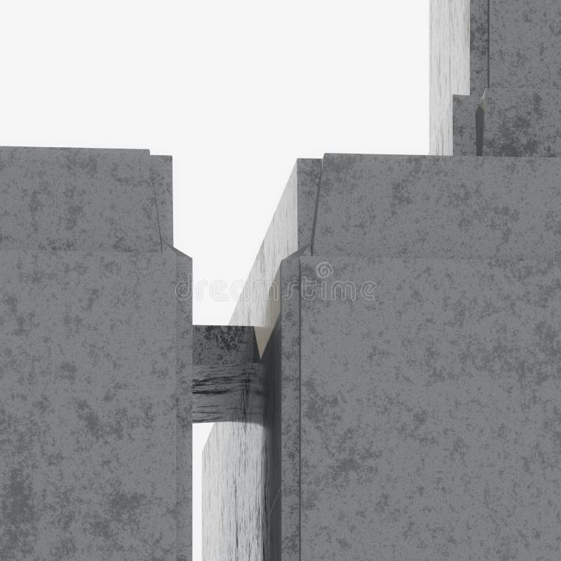 Abstract Architecture Concrete Modern Design Building 3d Render ...