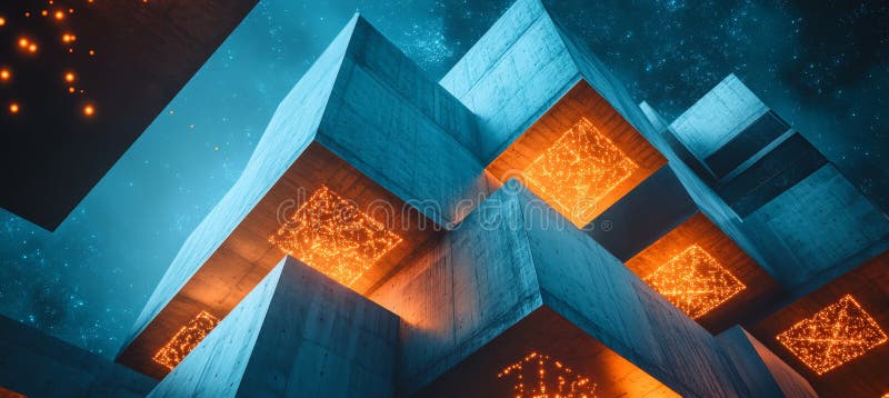 Abstract Architecture Contemporary Geometric Shapes Design with ...