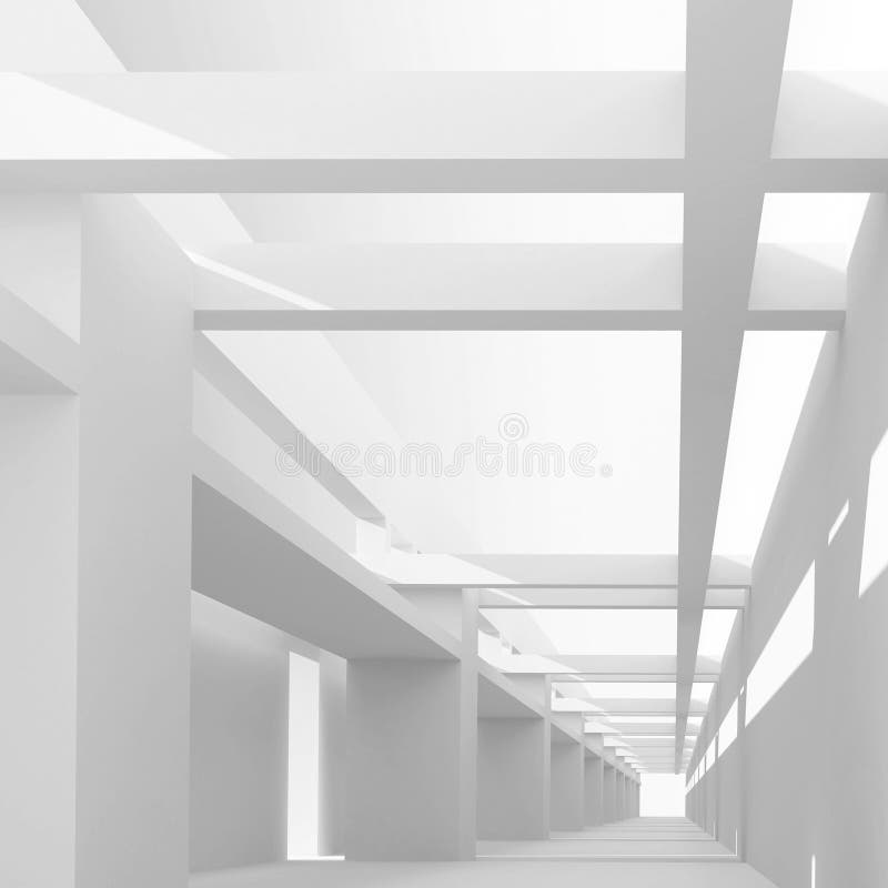 Abstract Architecture 3d Background with White Perspective Stock ...