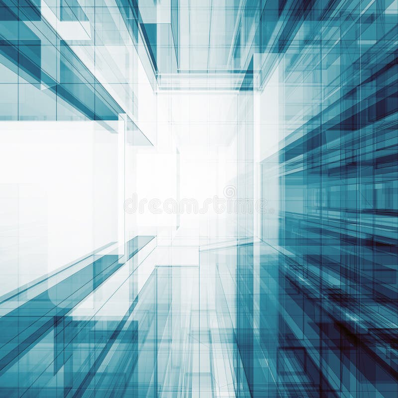 Abstract Architecture 3d Rendering Stock Illustration - Illustration of ...