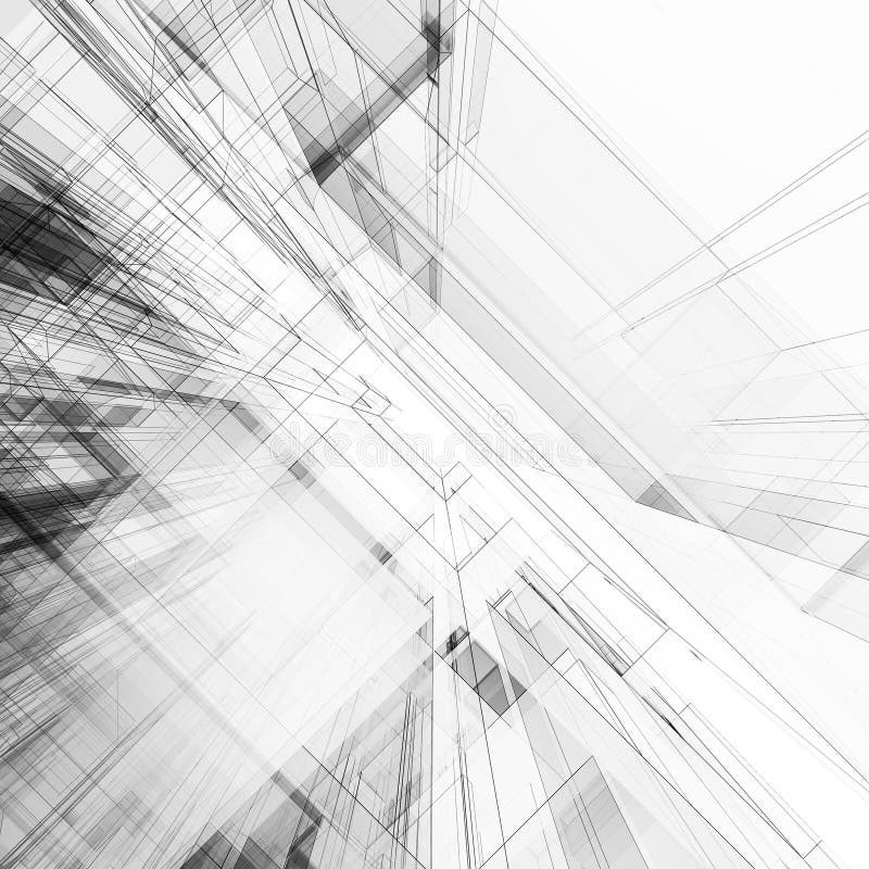 Abstract Architecture 3d Rendering Stock Illustration - Illustration of ...
