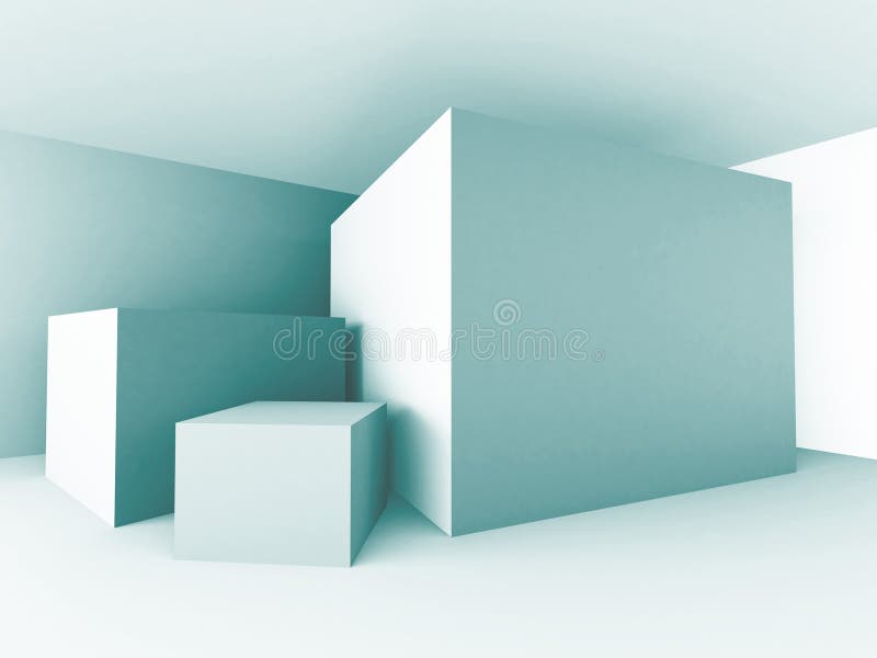 Abstract Architecture Design Block Cubes Background Stock Illustration ...