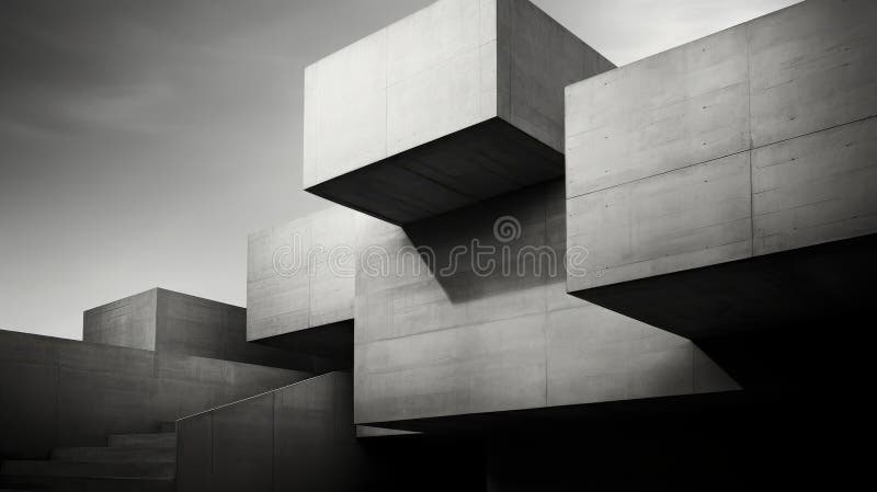 Abstract Architecture Design on Concrete Building Background Stock ...