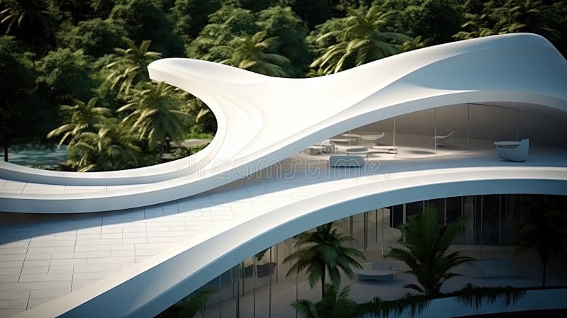 Abstract Architecture Design Influenced by Nature and Soft Forms. Stock ...