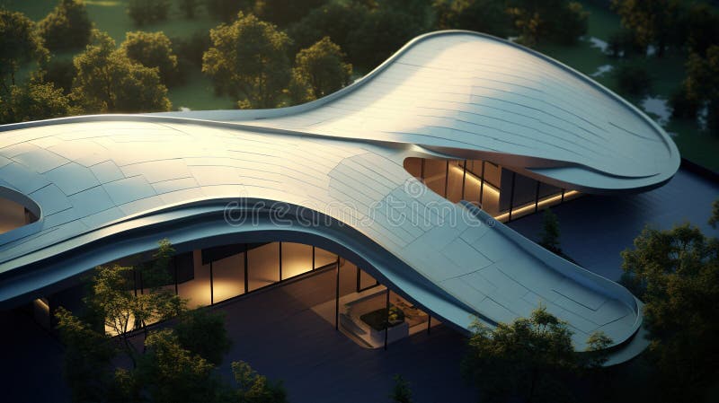 Abstract Architecture Design Influenced by Nature and Soft Forms. Stock ...