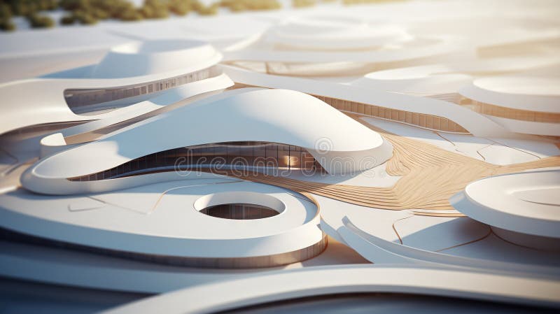 Abstract Architecture Design Influenced by Nature and Soft Forms. Stock ...