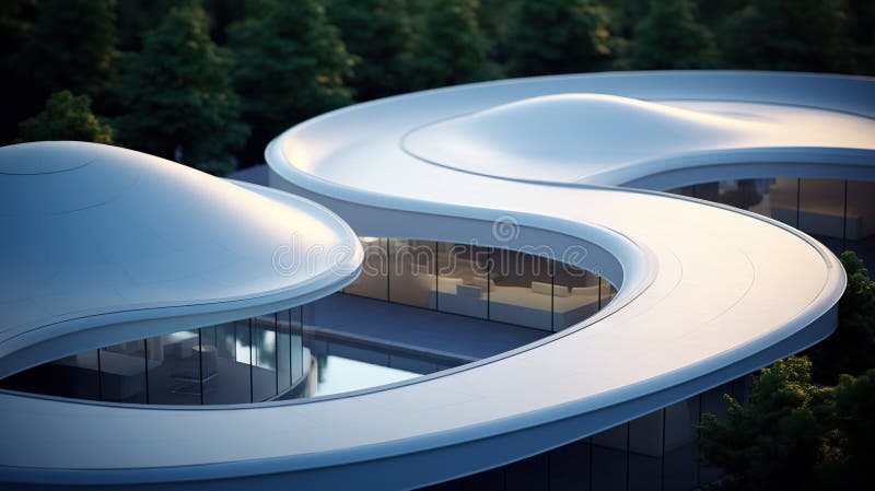 Abstract Architecture Design Influenced by Nature and Soft Forms. Stock ...